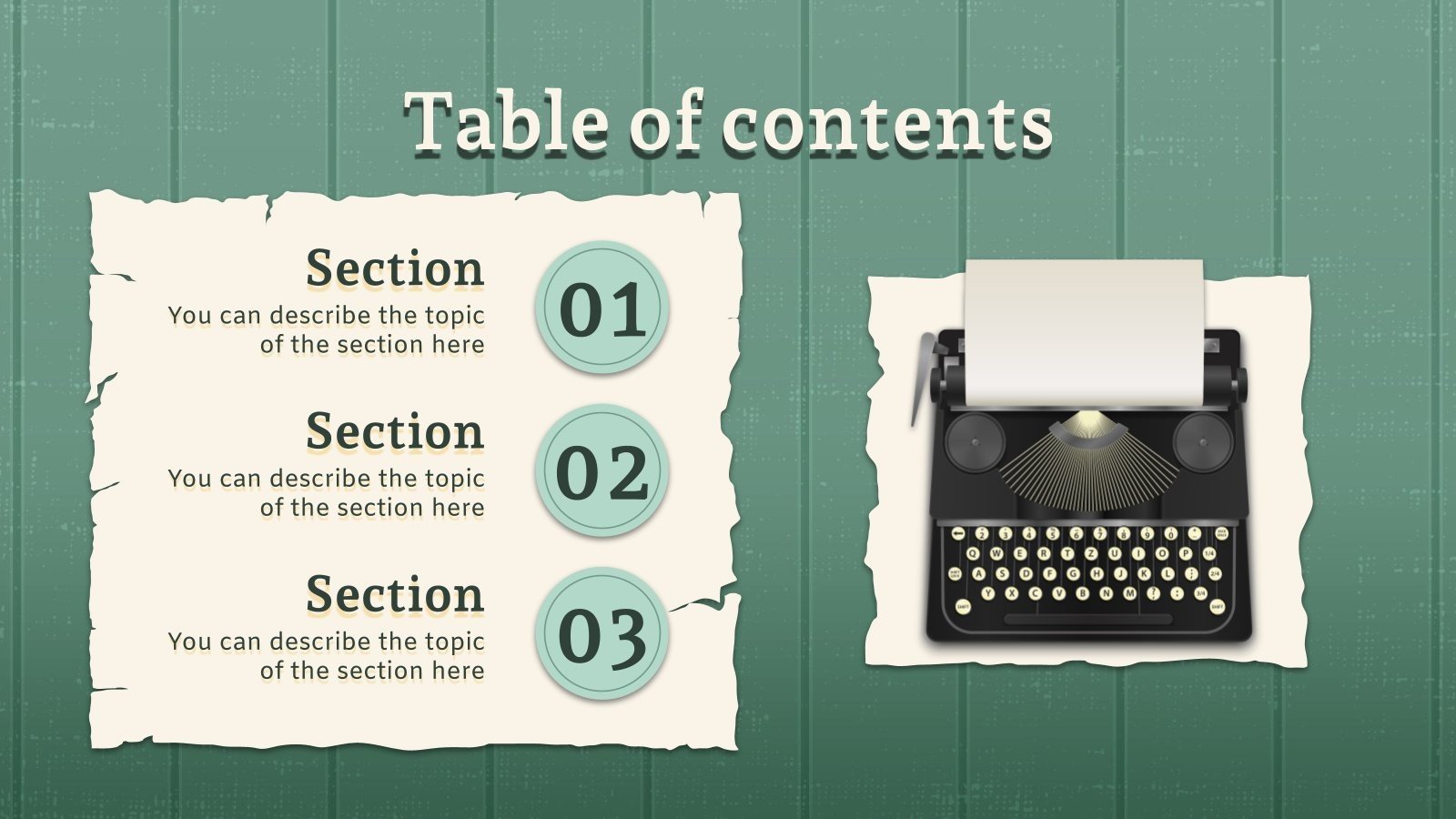 Hipster Typewriter Style Minitheme | Google Slides & PPT