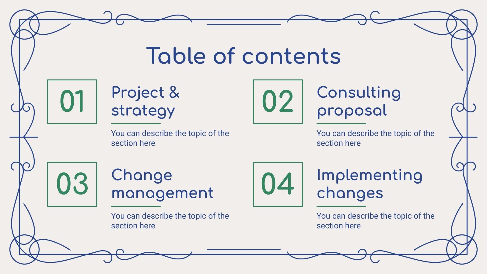 Outline Style Frames Consulting Toolkit | Google Slides