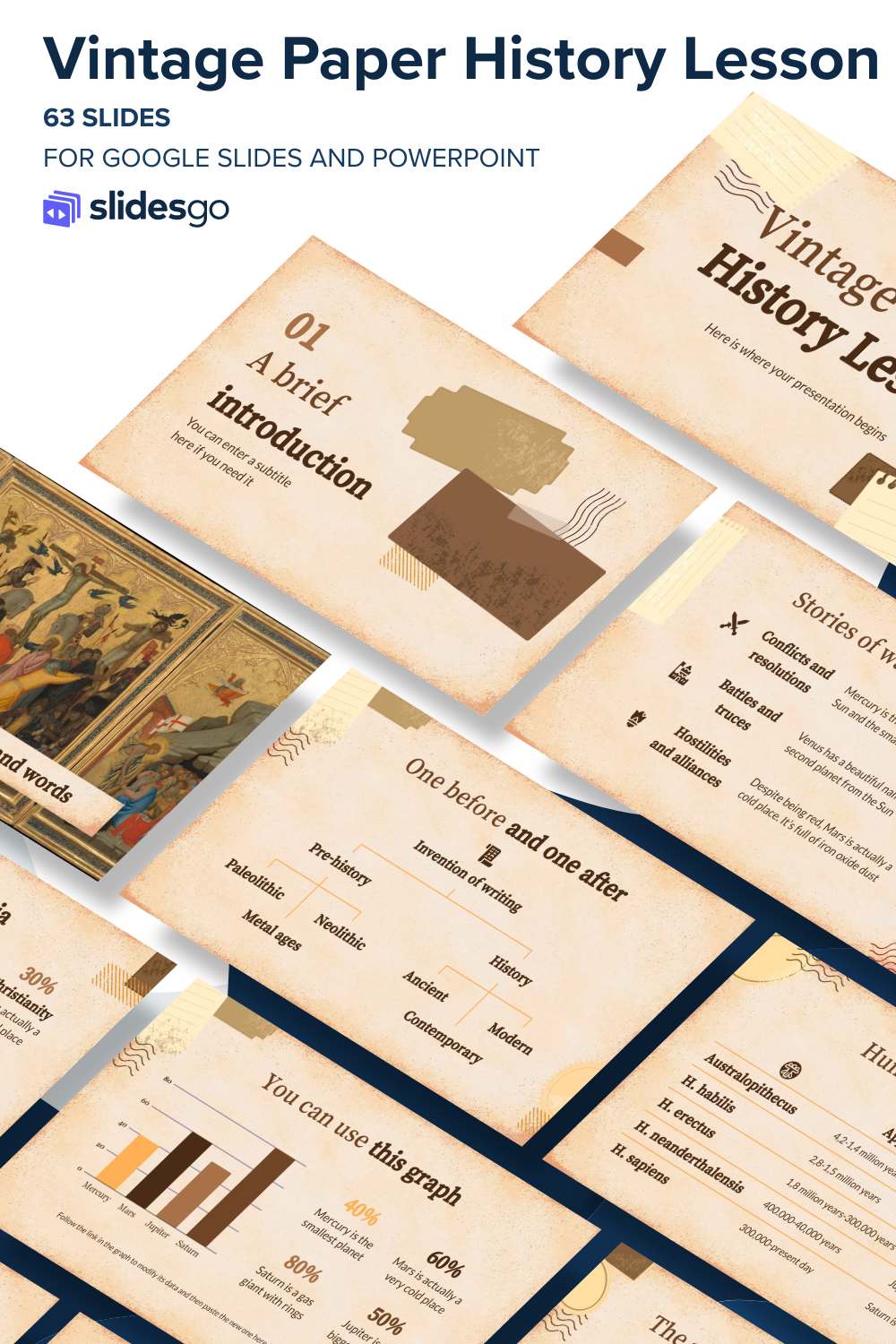 Vintage Paper History Lesson | Google Slides & PPT