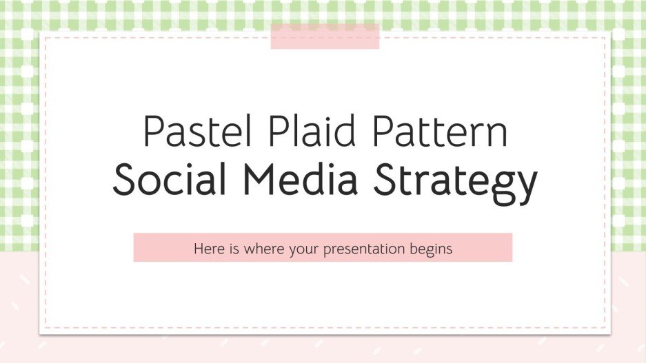 Pastel Plaid Social Media Strategy | Google Slides & PPT