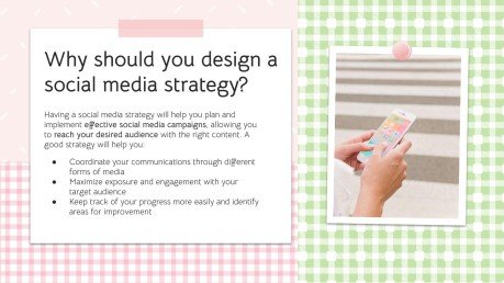 Pastel Plaid Social Media Strategy | Google Slides & PPT