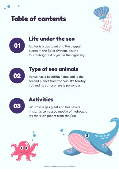 Printable Sea Animals Activities for Pre-K | Google Slides