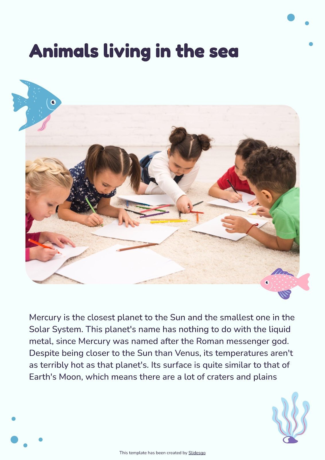 Printable Sea Animals Activities for Pre-K | Google Slides