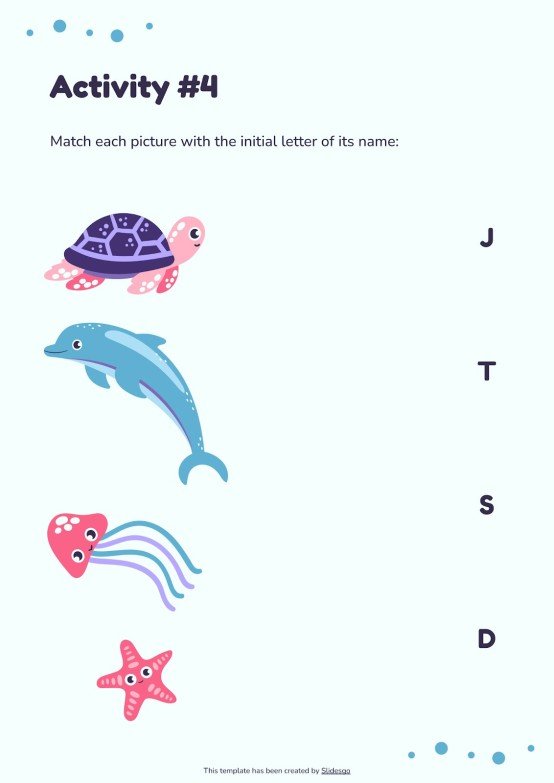Printable Sea Animals Activities for Pre-K | Google Slides