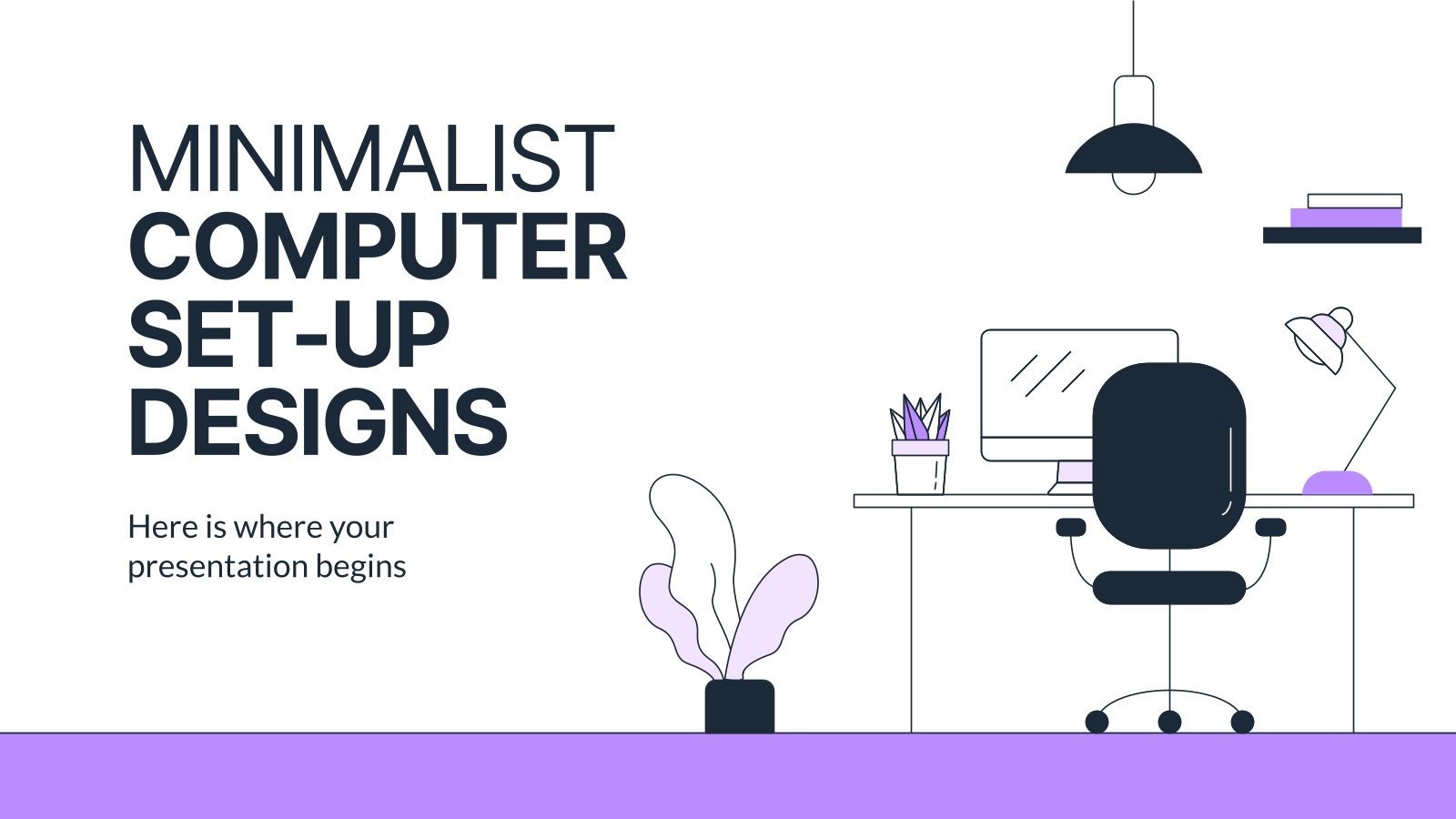 Minimalist Computer Set-Up Designs | Google Slides & PPT