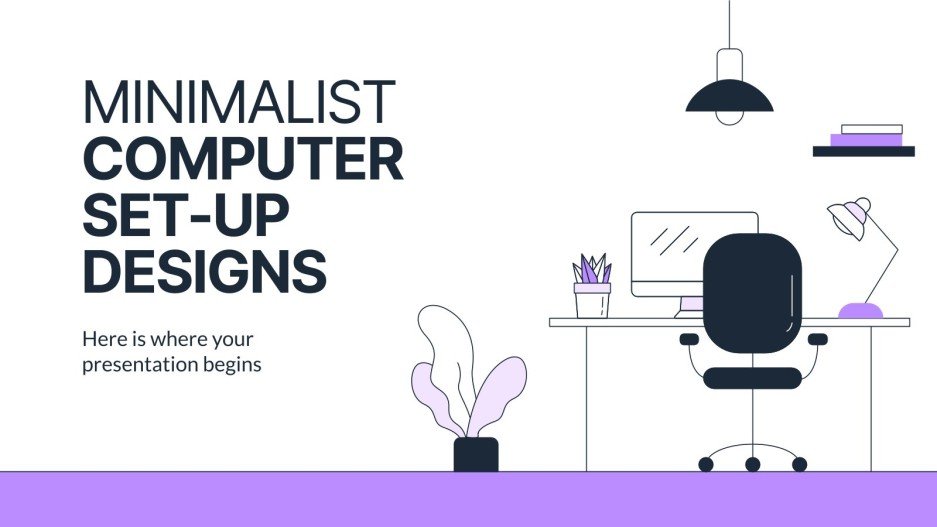 Minimalist Computer Set-Up Designs | Google Slides & PPT