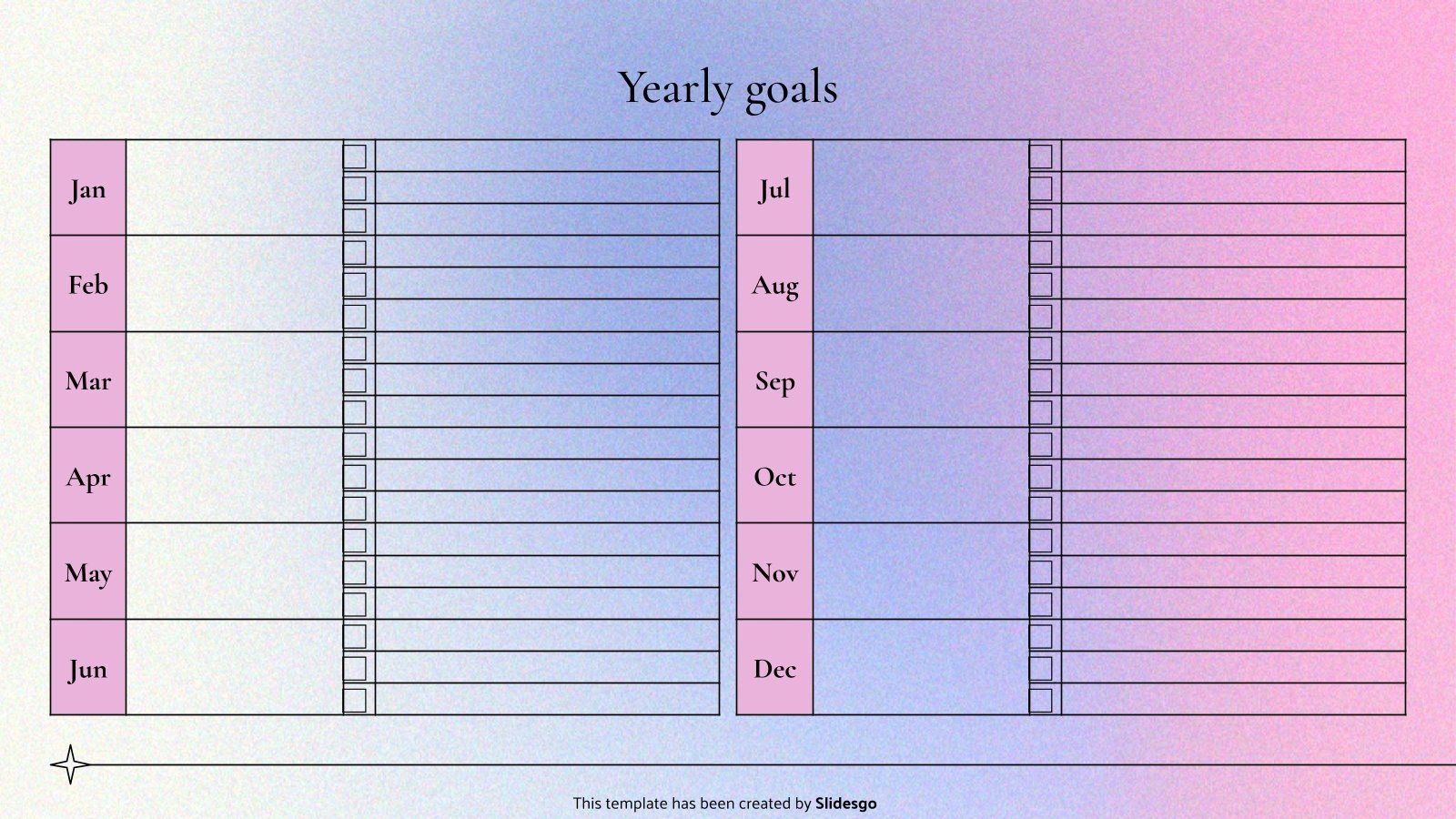 Elegant Gradient Business Yearly Planner | Google Slides