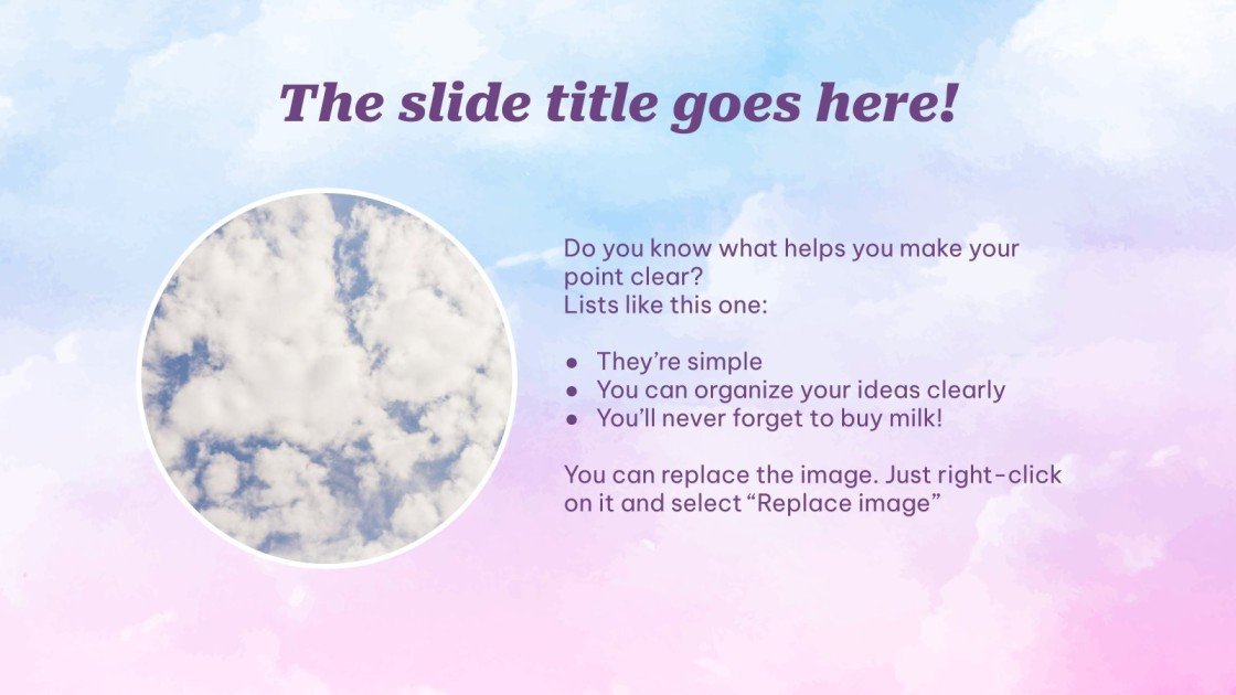 Watercolor Pastel Clouds Minitheme | Google Slides & PPT
