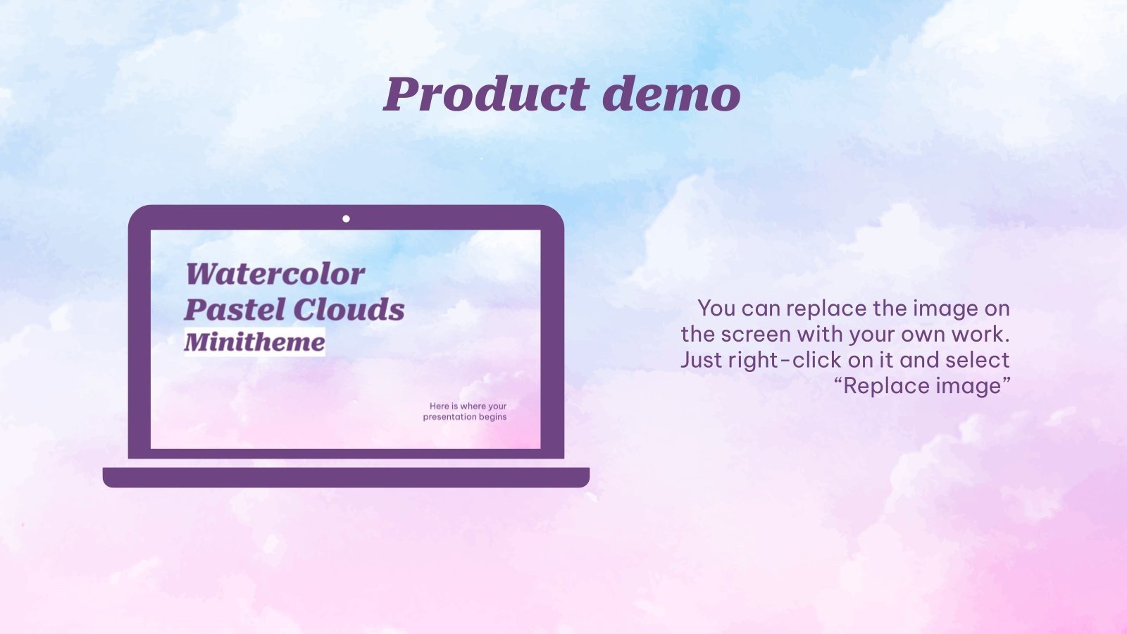 Watercolor Pastel Clouds Minitheme | Google Slides & PPT
