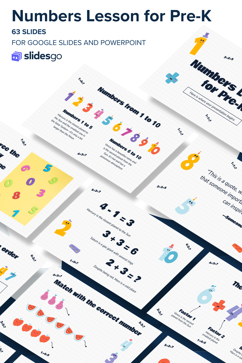 Numbers Lesson for Pre-K | Google Slides & PowerPoint