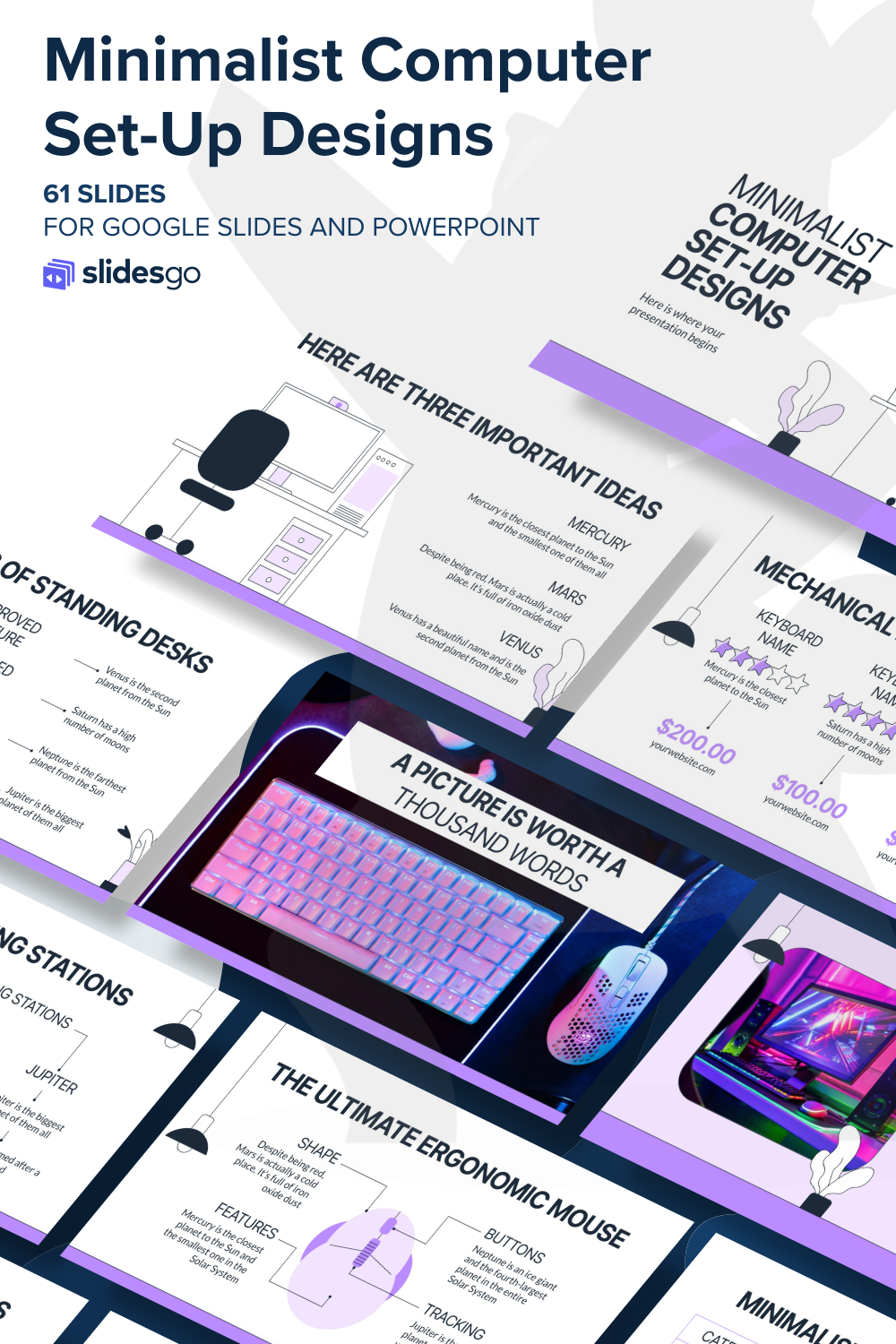Minimalist Computer Set-Up Designs | Google Slides & PPT