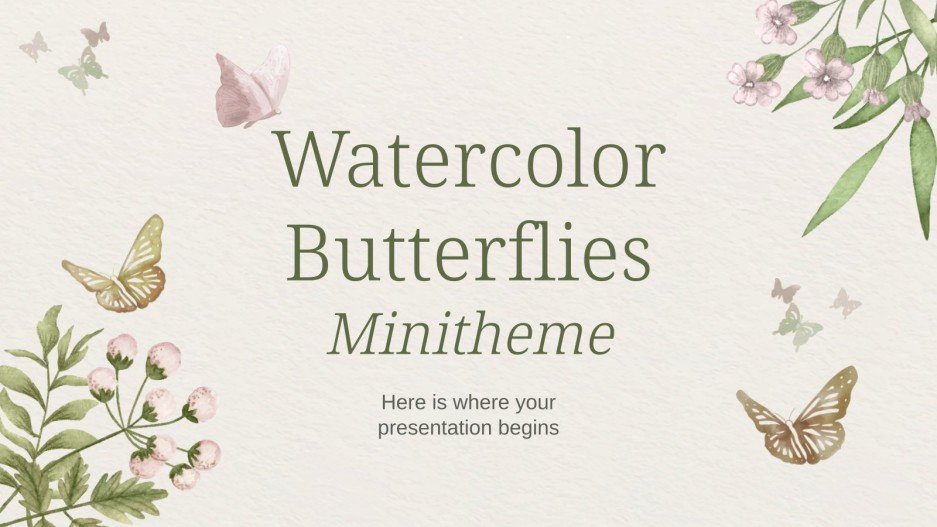 Watercolor Butterflies Minitheme | Google Slides & PPT