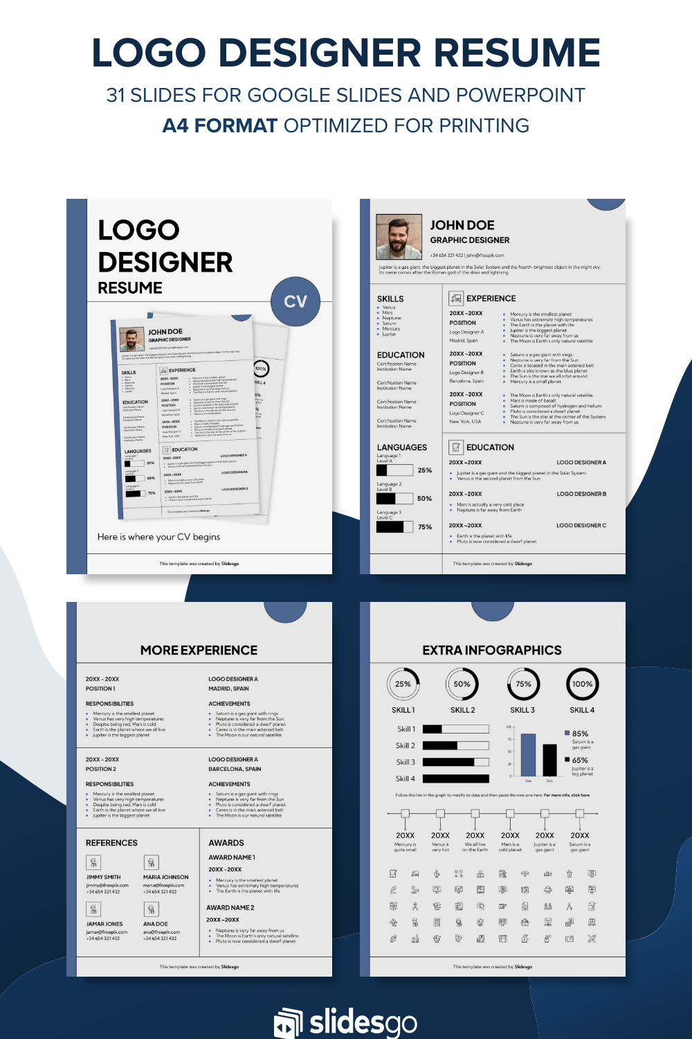 Logo Designer Resume | Google Slides & PowerPoint