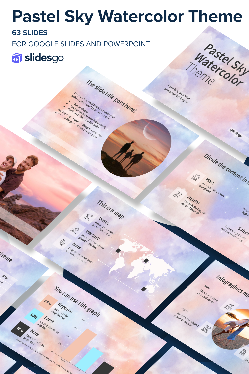 Pastel Sky Watercolor Theme | Google Slides & PPT