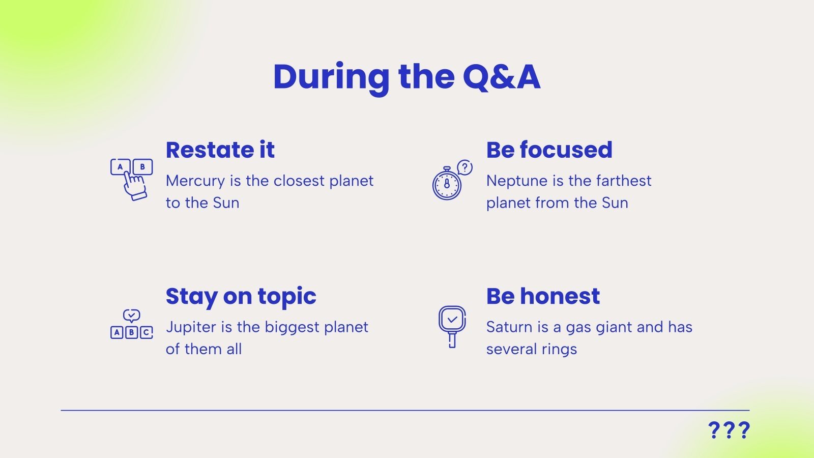 Handling Q&A Session Workshop | Google Slides & PPT Handling Q&A Session Workshop | Google Slides & PPT