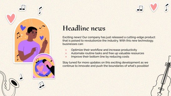 Romantic Music Newsletter | Google Slides & PowerPoint