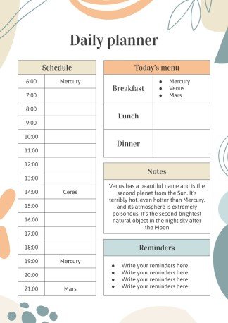 Pastel Daily Planner Printable Sheets | Google Slides & PPT