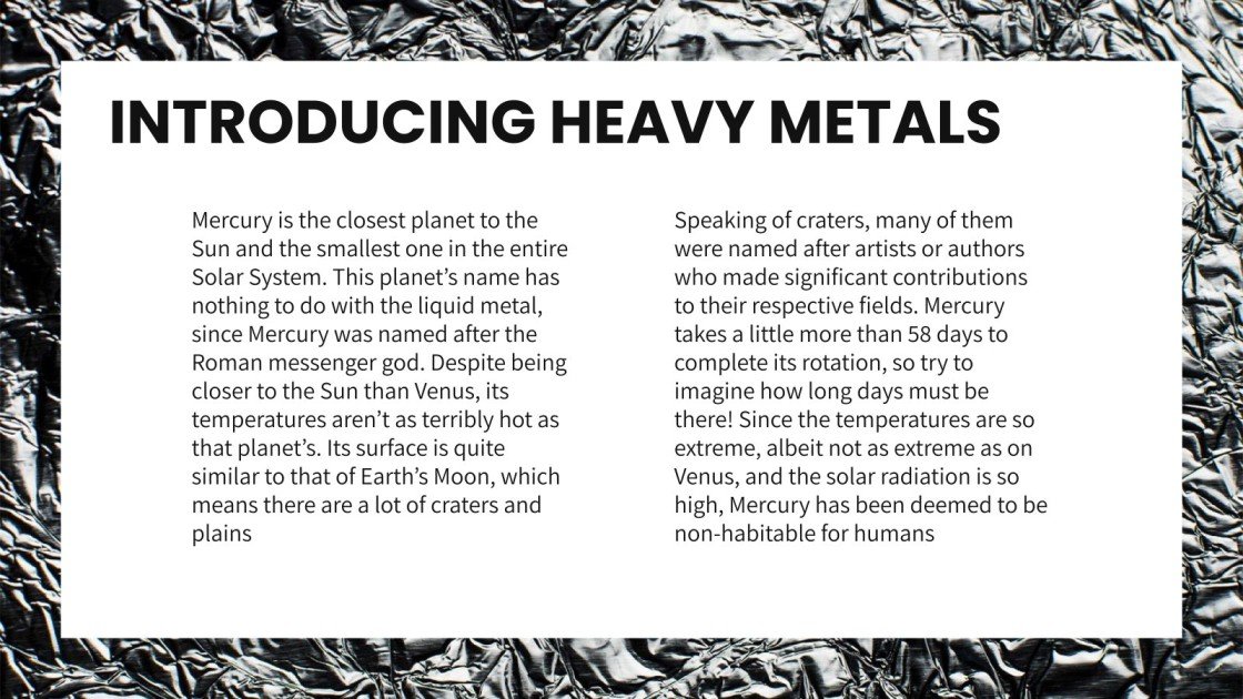 Heavy Metals Pollution in the Environment | Google Slides