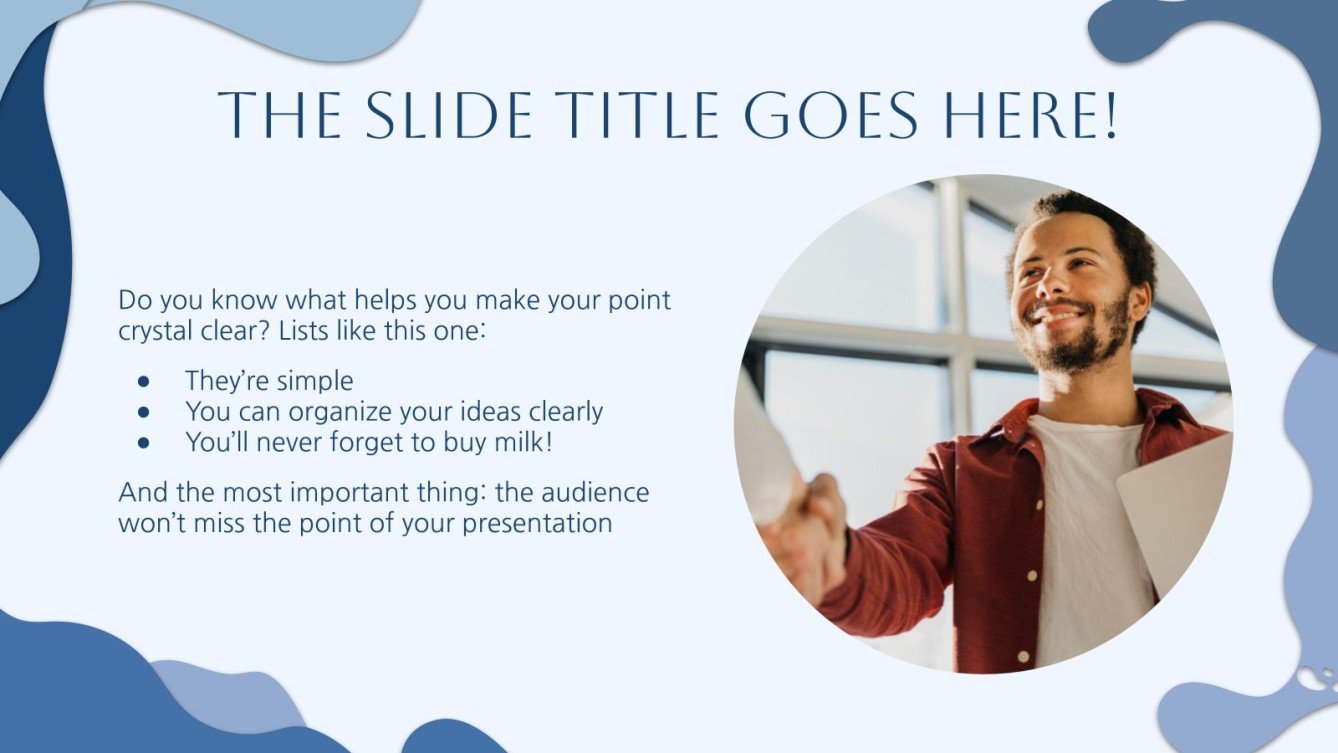 Watery Blue Shapes Theme | Google Slides & PowerPoint