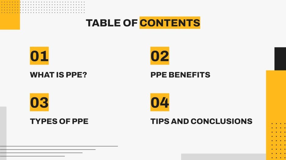 Personal Protective Equipment (PPE) at Work | Google Slides