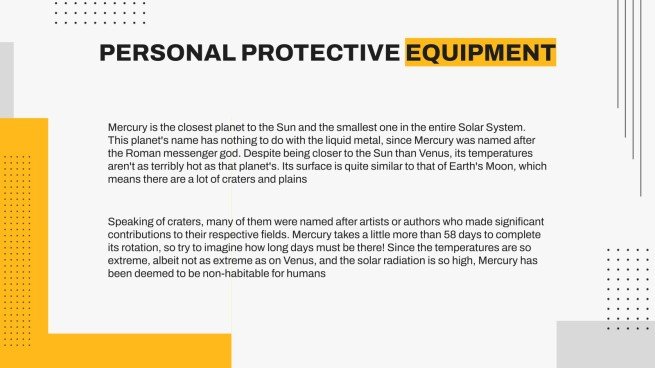 Personal Protective Equipment (PPE) at Work | Google Slides