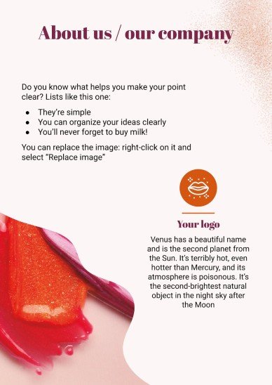 Beauty Lip Gloss Catalog | Google Slides & PPT