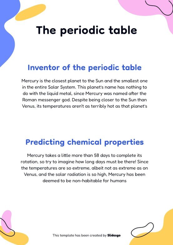 Chemistry Worksheets for Middle School | Google Slides