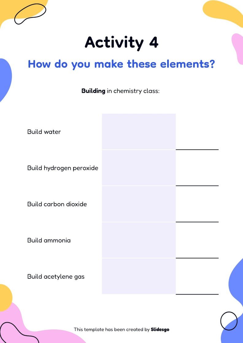 Chemistry Worksheets for Middle School | Google Slides