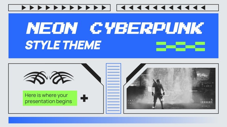 Neon Cyberpunk Style Theme | Google Slides & PPT