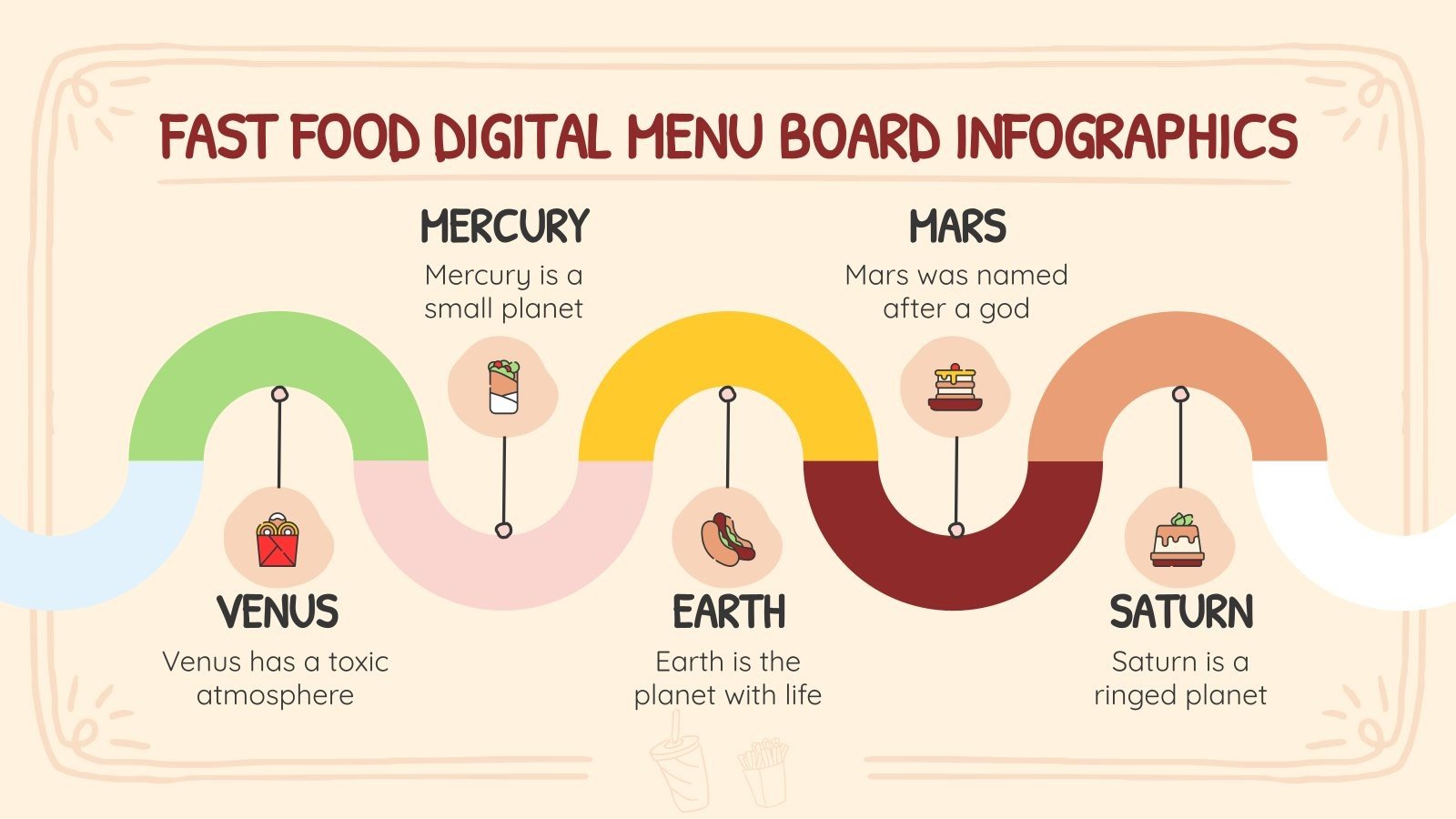 Menú digital de comida rápida - infografías