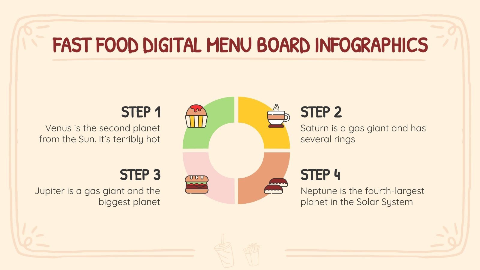 Menú digital de comida rápida - infografías