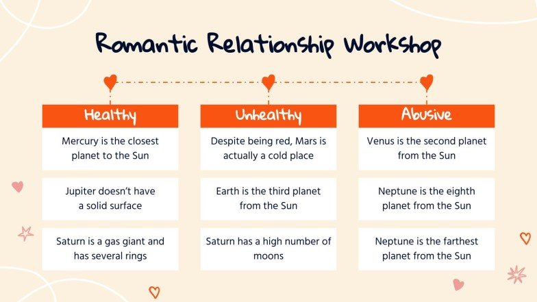 Romantic Relationship Workshop Infographics