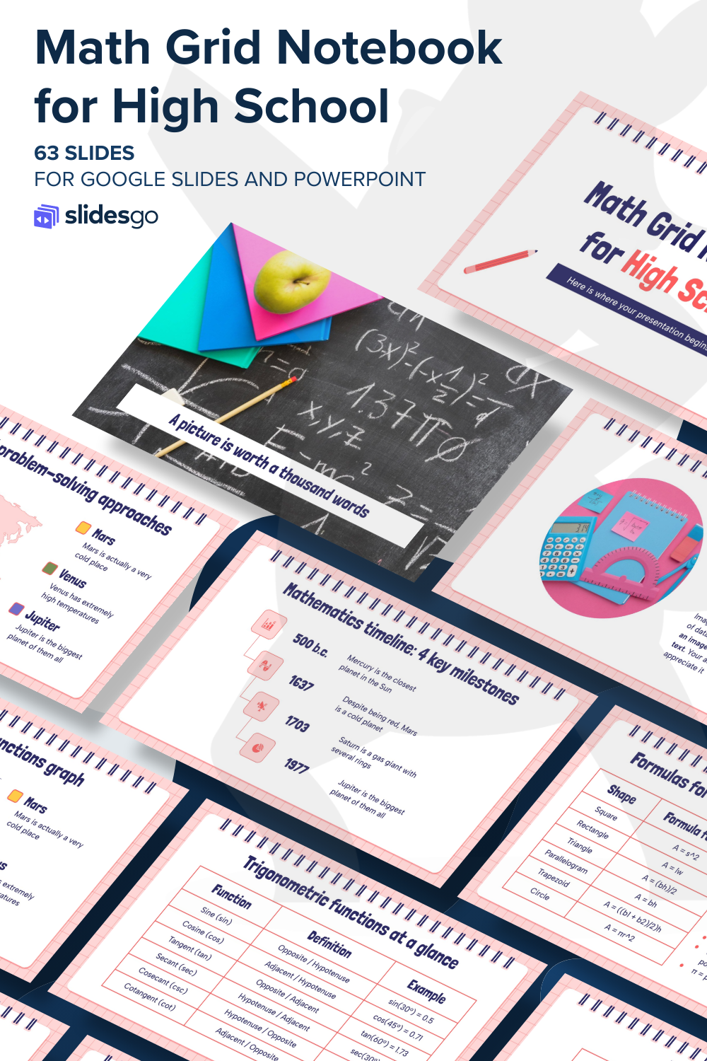 Math Grid Notebook for High School | Google Slides & PPT