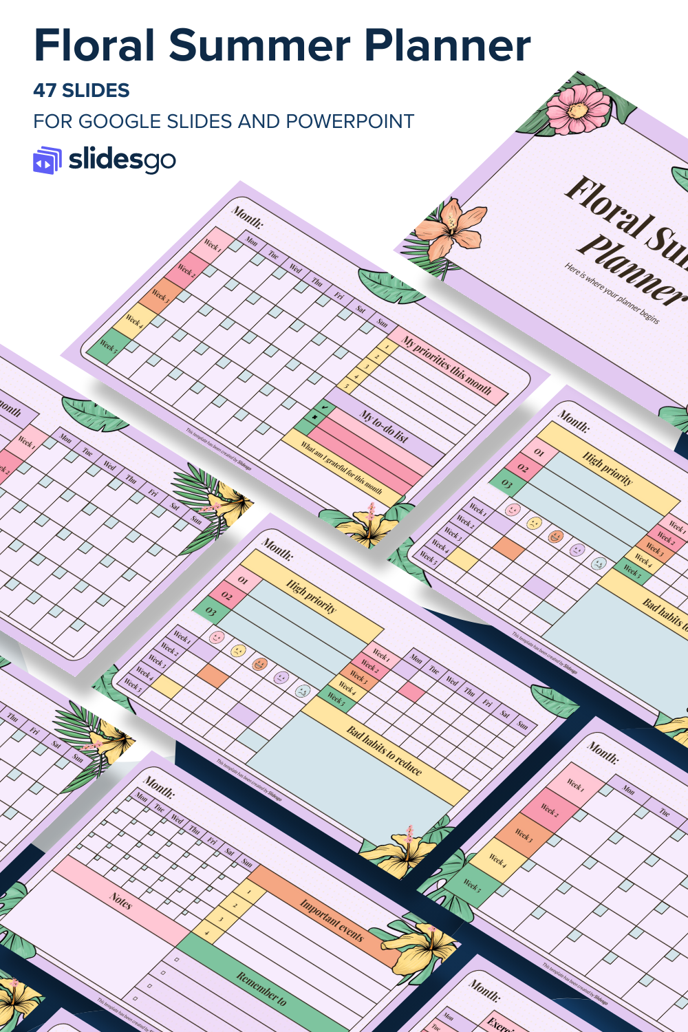 Floral Summer Planner | Google Slides & PowerPoint