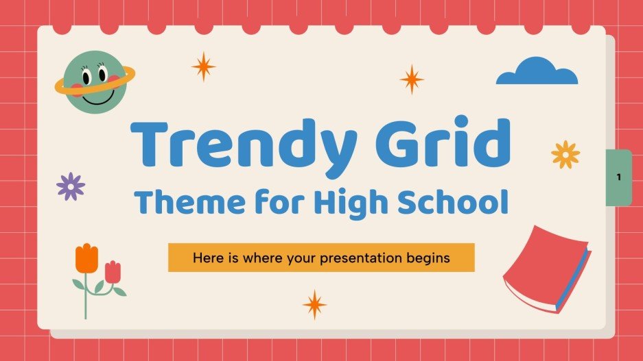 Trendy Grid Theme for High School | Google Slides & PPT