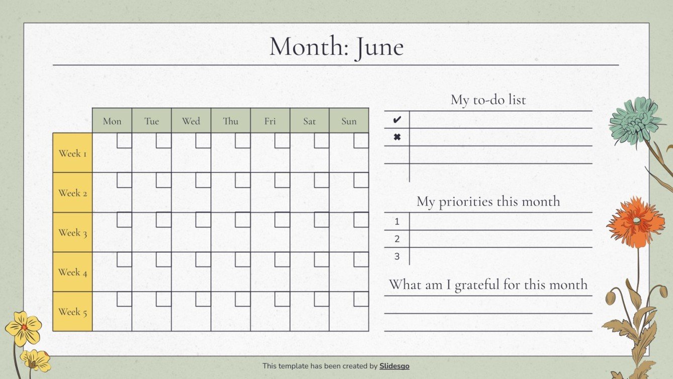 June Planner | Google Slides & PPT