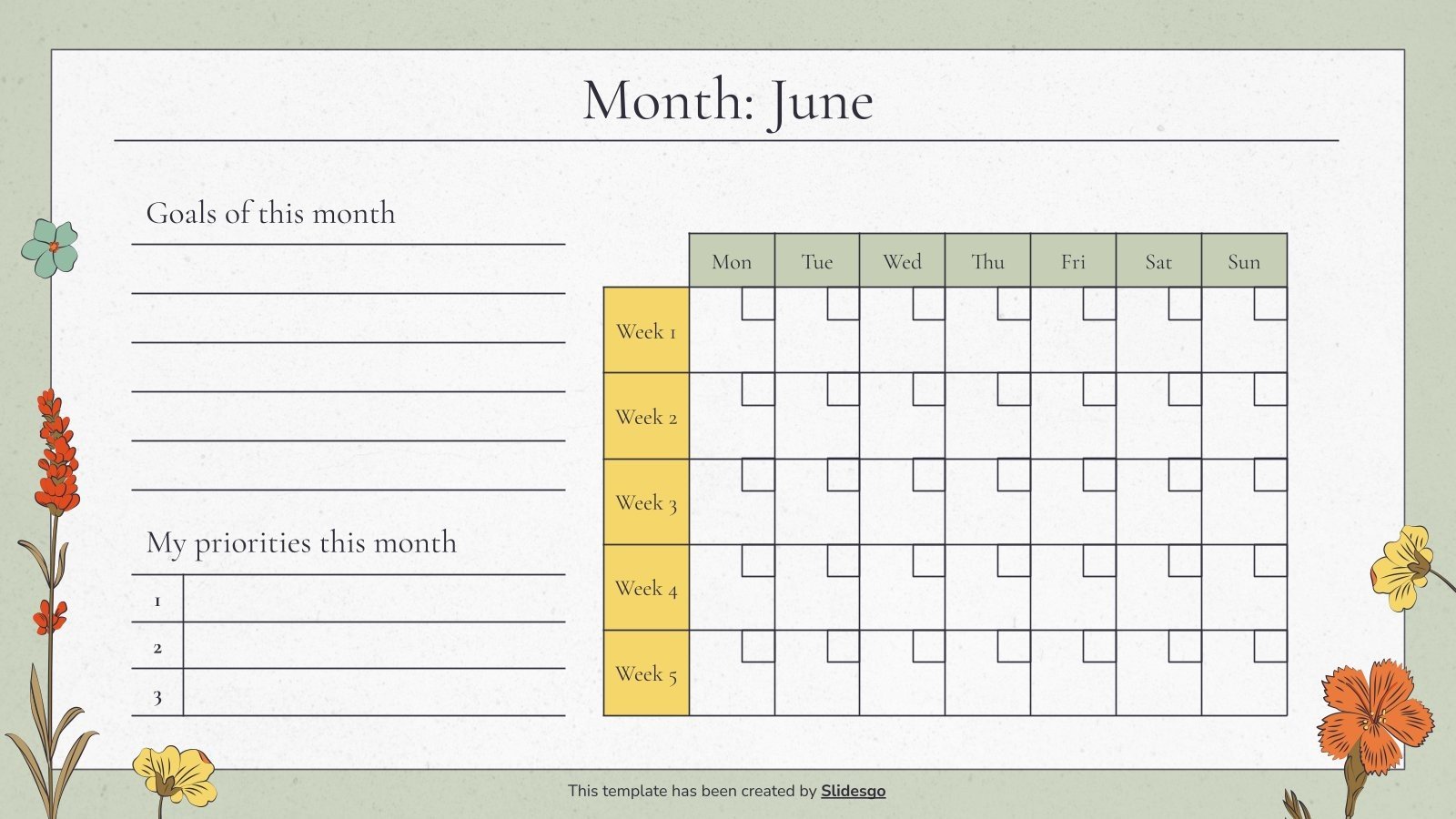 June Planner | Google Slides & PPT