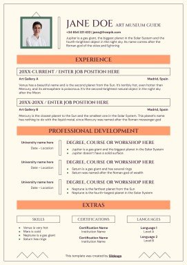 Art Museum Guide CV | Google Slides & PowerPoint