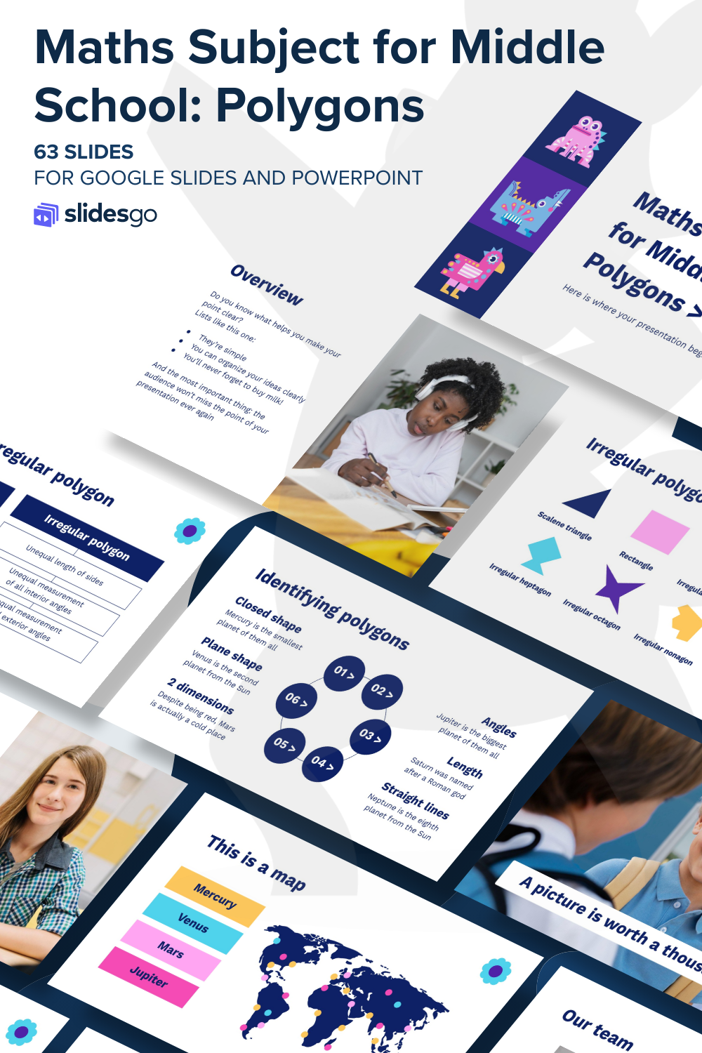 Maths for Middle School: Polygons | Google Slides & PPT