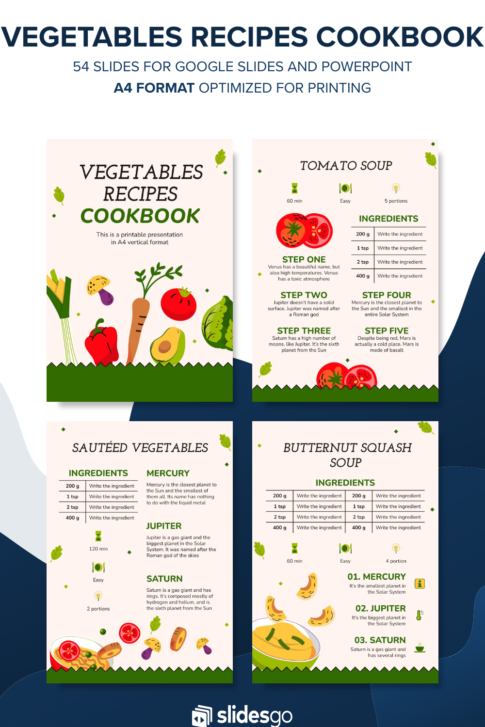 Vegetables Recipes Cookbook | Google Slides & PowerPoint