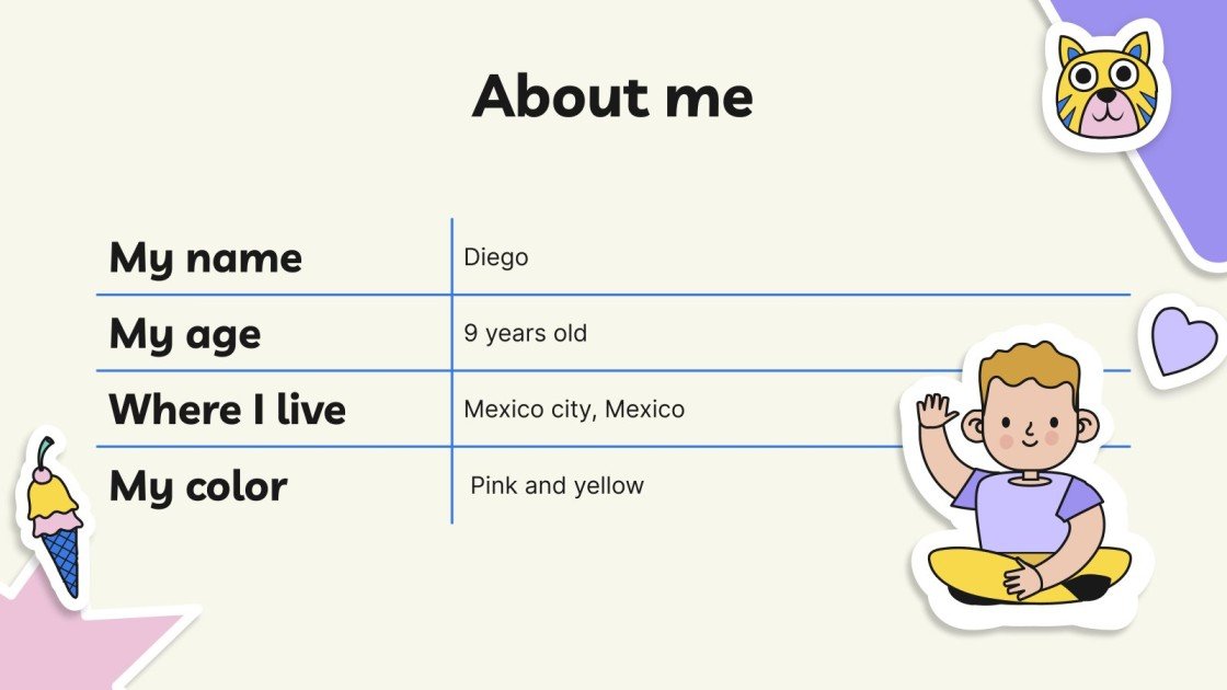 Introducing Myself at School: This is me! | Google Slides