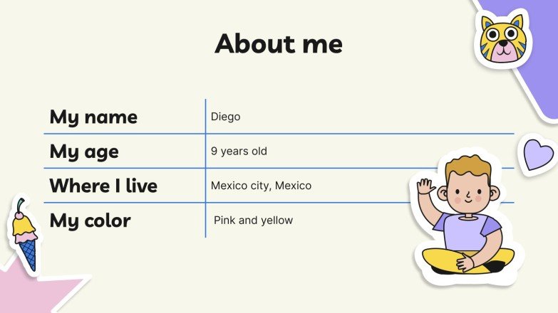 Introducing Myself at School: This is me! | Google Slides