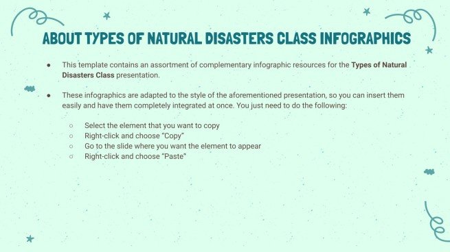 Types of Natural Disasters Class Infographics