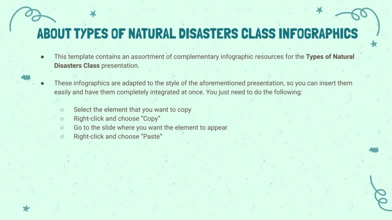 Types of Natural Disasters Class Infographics