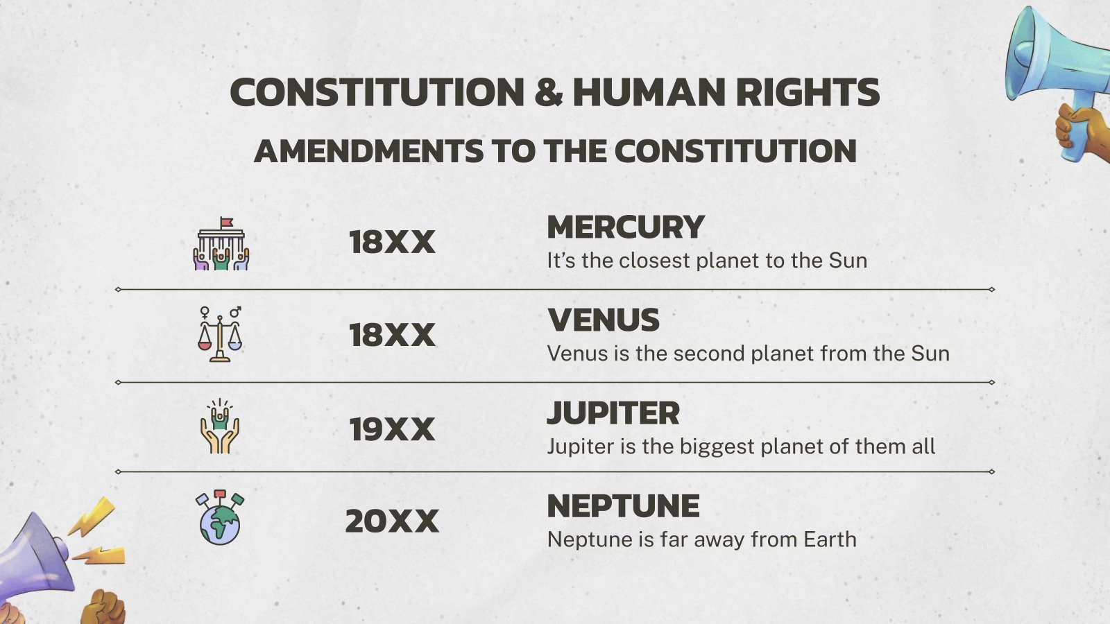 Social Studies: Constitution & Human Rights Infographics