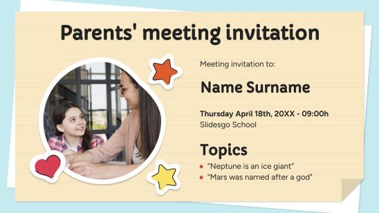 Parents' Meeting Invitation Newsletter | Google Slides & PPT