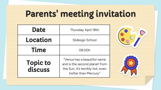 Parents' Meeting Invitation Newsletter | Google Slides & PPT