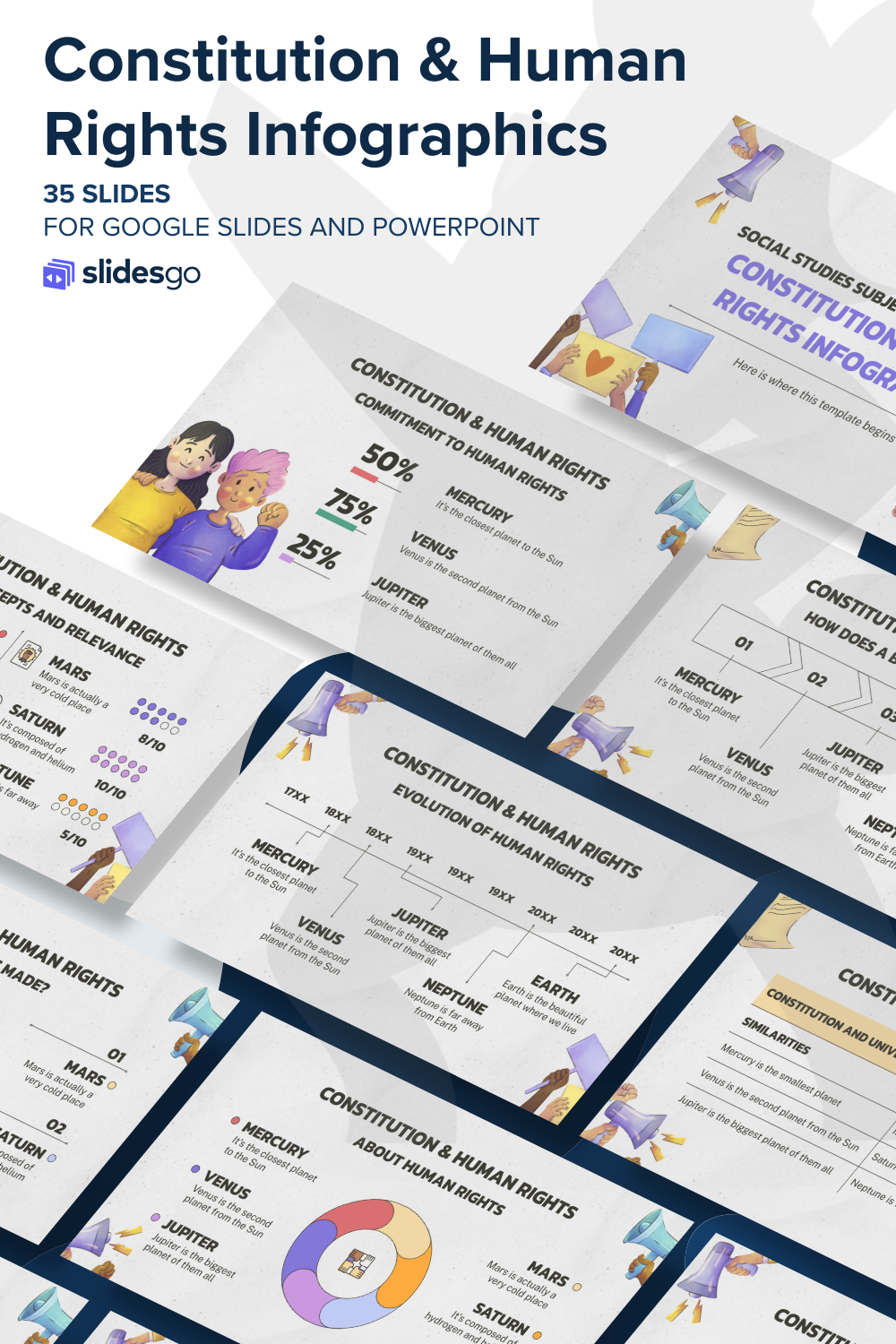 Social Studies: Constitution & Human Rights Infographics