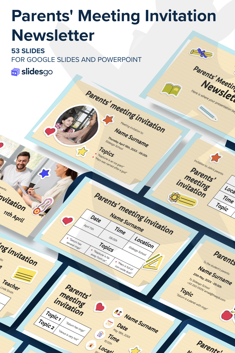 Parents' Meeting Invitation Newsletter | Google Slides & PPT