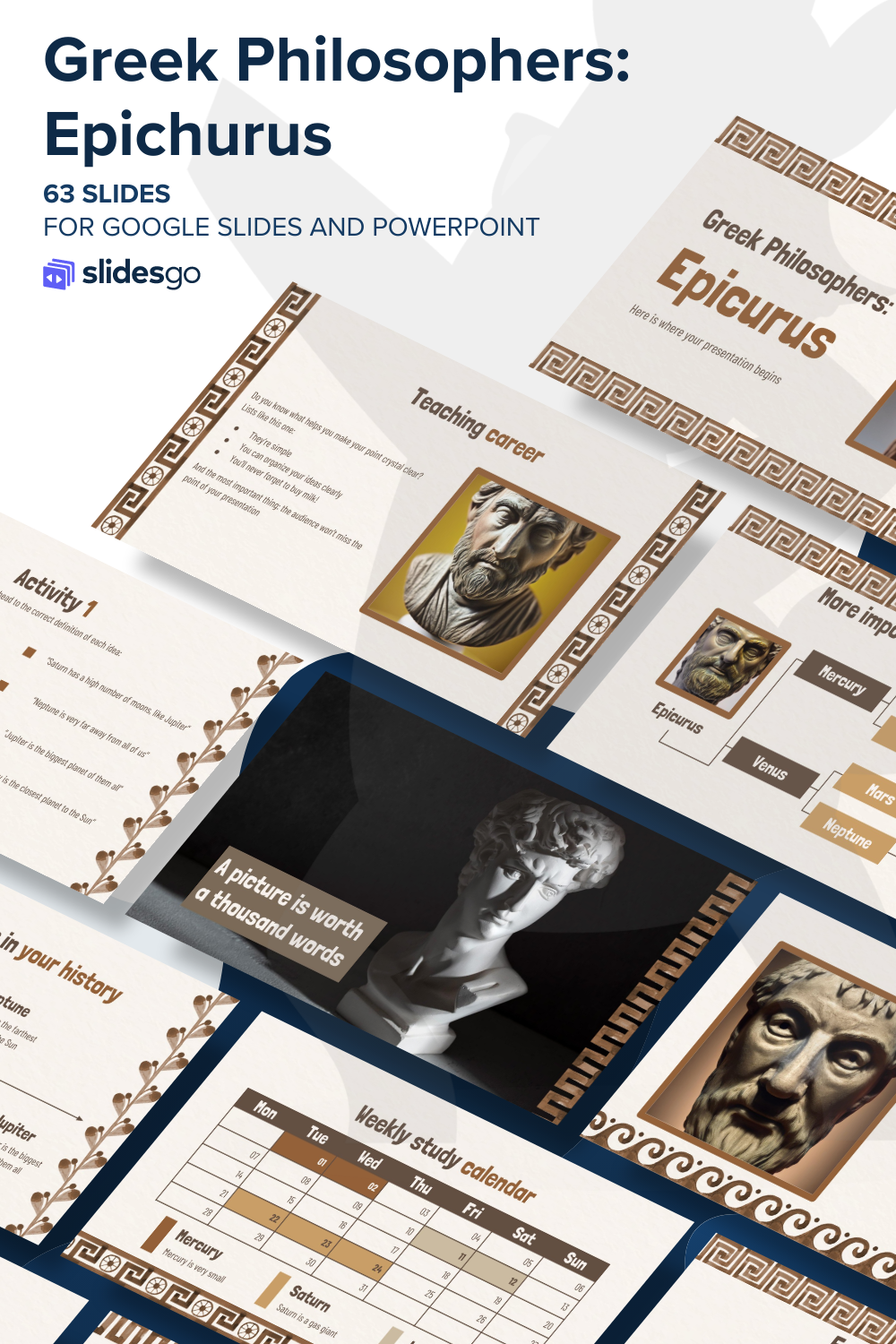 Greek Philosophers: Epicurus | Google Slides and PowerPoint